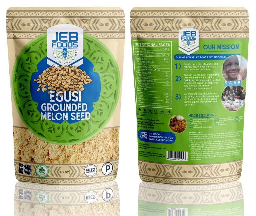 Egusi Ground Melon Seeds 1lb By Jeb Foods