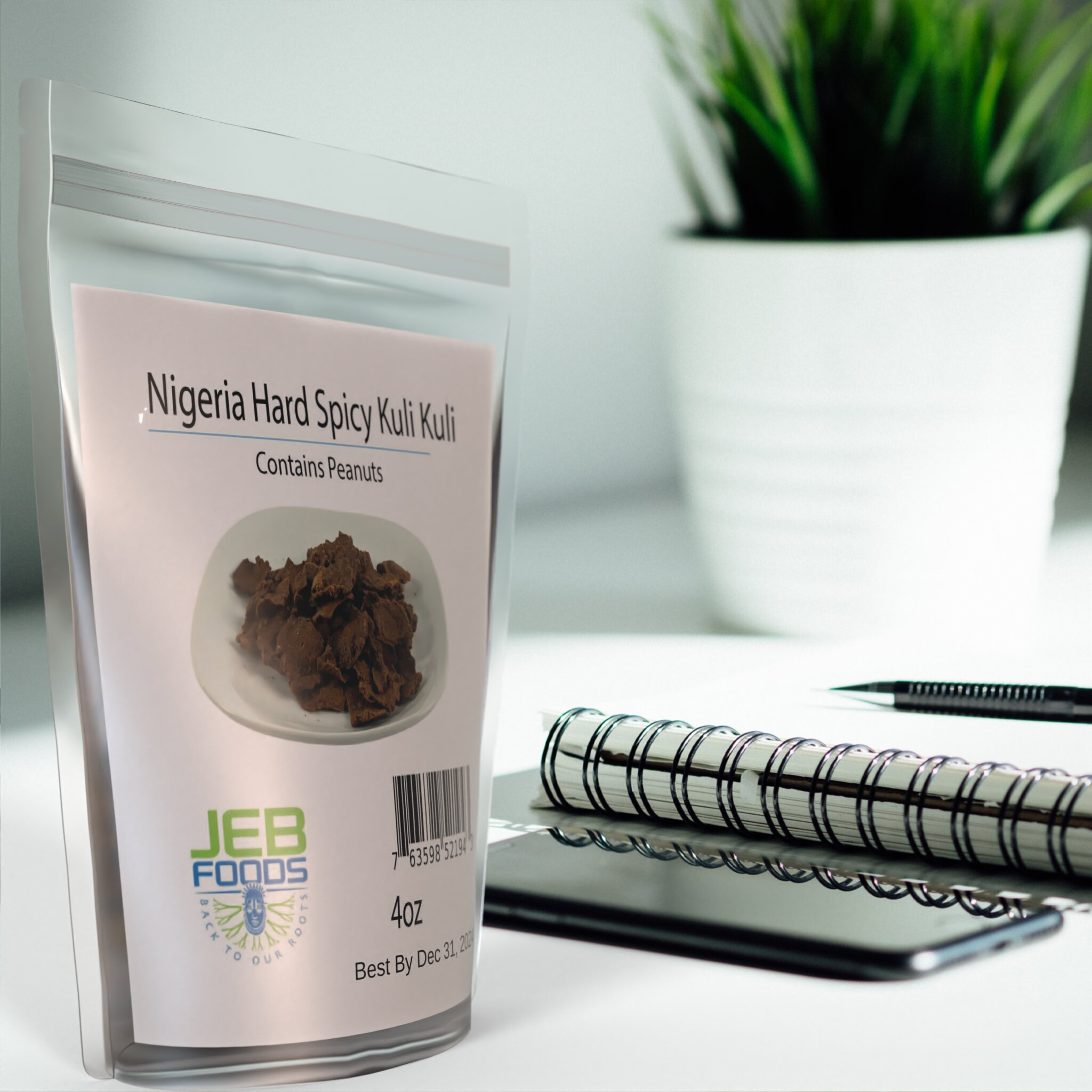 JEB FOODS Nigeria Hard Spicy Kuli-Kuli Peanut Snack - 4oz Bag - Jeb Foods