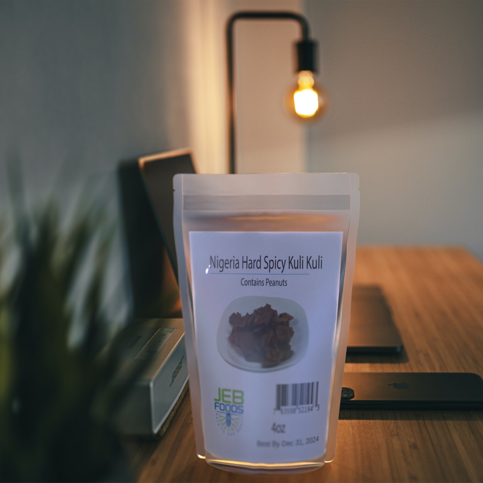 JEB FOODS Nigeria Hard Spicy Kuli-Kuli Peanut Snack - 4oz Bag - Jeb Foods